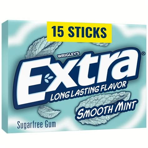Extra Gum Smooth Mint Chewing Gum 15 Stick Pack Refreshing Mint