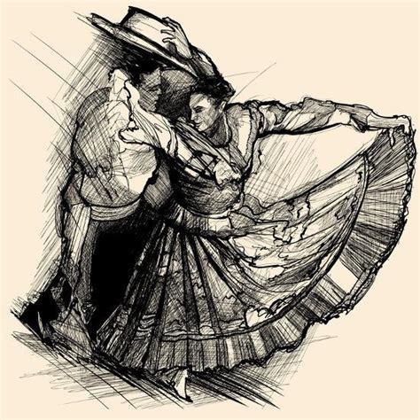 Vector Illustration Of A Latino Dance Drawing Print Isaxar