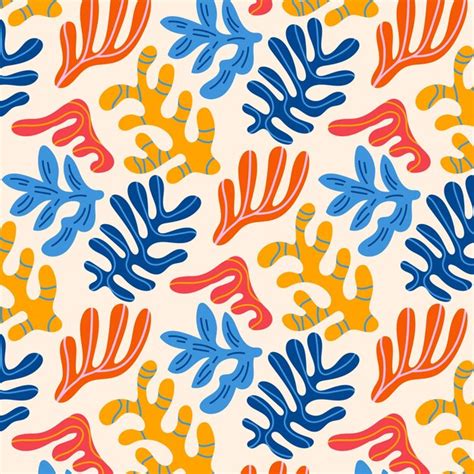 Premium Vector Hand Drawn Colorful Matisse Pattern