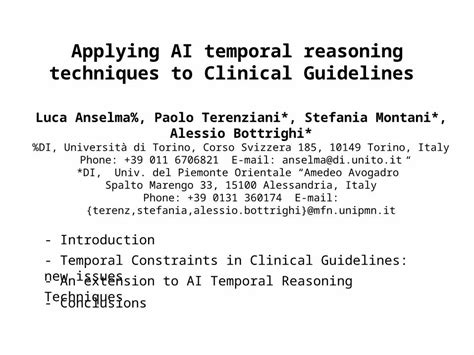 ppt applying ai temporal reasoning techniques to clinical guidelines