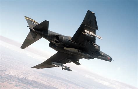 An Air To Air Underside View Of An F 4e Phantom Ii Aircraft Of The 81st