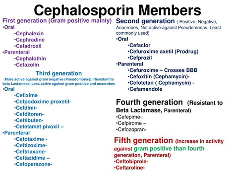 Examples Of Cephalosporins Third Generation Cephalosporins