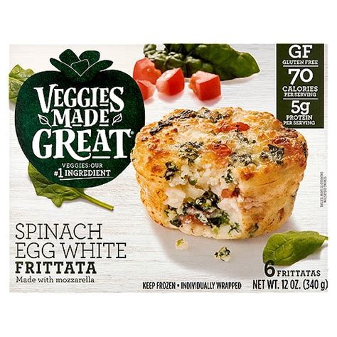 Veggies Made Great Spinach Egg White Frittata 12 Oz The Fresh Grocer