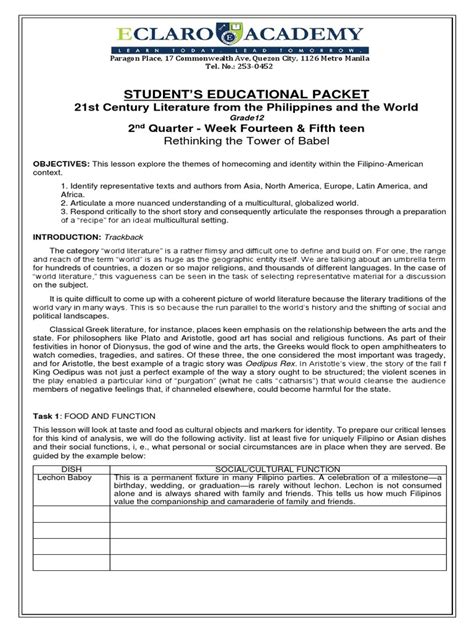 Learning Packet Week 14and15 Pdf Tragedy