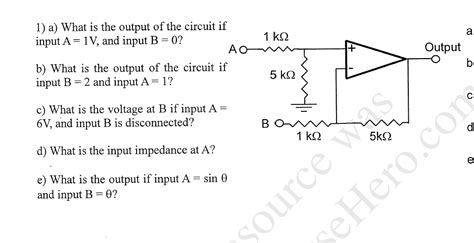Solved A What Is The Output Of The Circuit If Input A Chegg