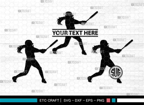 Softball Monogram Softball Silhouette Graphic By Pixel Elites