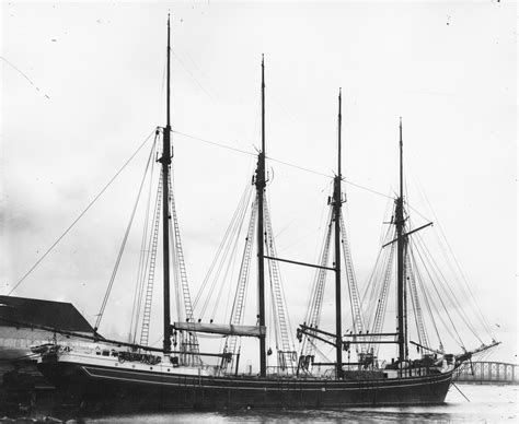 Four Masted Schooner At Dock Ca 1900 Pratsch Charles R Free