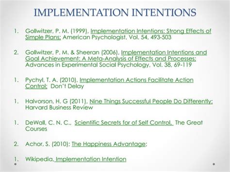 Implementation Intentions Ppt
