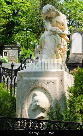 Frederic Chopins Grave Pere Lachaise Cemetery Paris France Stock