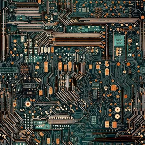 Seamless Circuit Board Tile Pattern Texture Generative Ai Premium Ai Generated Image