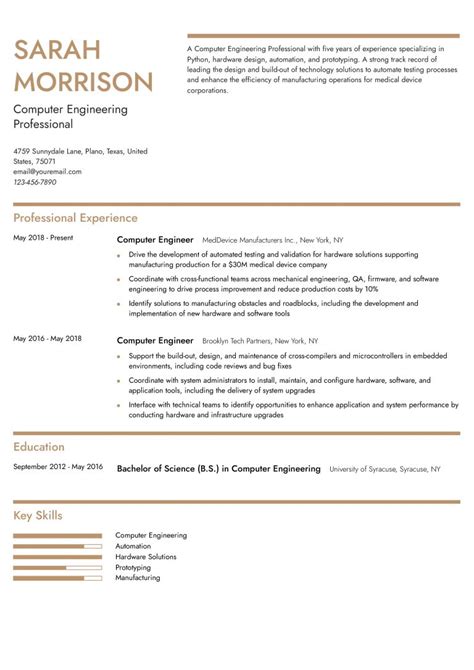 Best Computer Engineering Resume Examples And Templates For 2025 ResumeBuilder Com