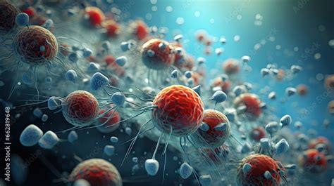 Tumor Microenvironment Concept With Cancer Cells T Cells Nanoparticles Cancer Associated