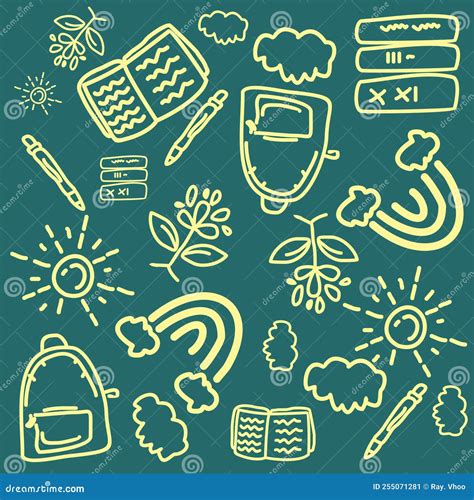 Design Of Cute Element Doodle Caracter Stock Vector Illustration Of