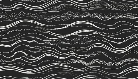 A Black And White Pattern Featuring Undulating Waves Creating A Rhythmic And Dynamic Visual