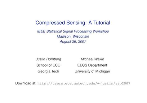 Pdf Ppt Compressed Sensing A Tutorial Dokumen Tips