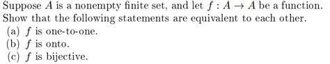 solved suppose a is a nonempty nite set and let f