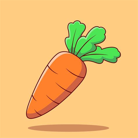 Fresco Zanahoria Vegetal Vector Dibujos Animados Ilustración Icono