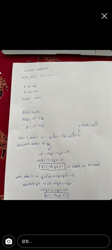 Solved Convert To Python For Cournot Competition Solveforum