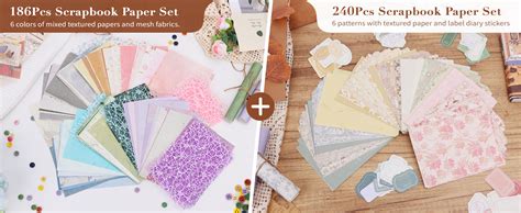 Ofnmy Scrapbook Paper Set186pcs Textured Scrapbook Paper