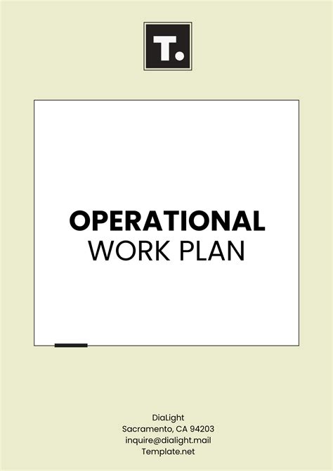 Free Operational Work Plan Template To Edit Online