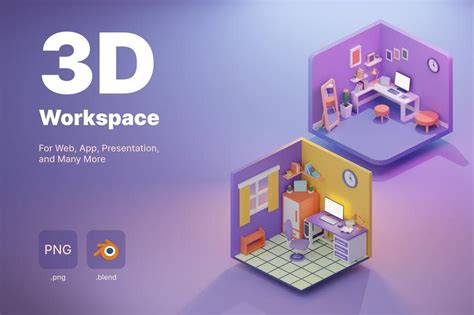 3d Workspace Blender Asset Work Space Presentation Blender