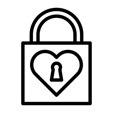 Lock Outline Valentine Illustration Vector And Logo Icon New Year Icon Perfect Vector