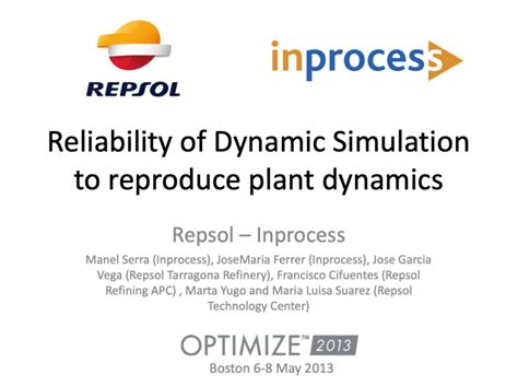 reliability of dynamic simulation to reproduce plant dynamics inprocess