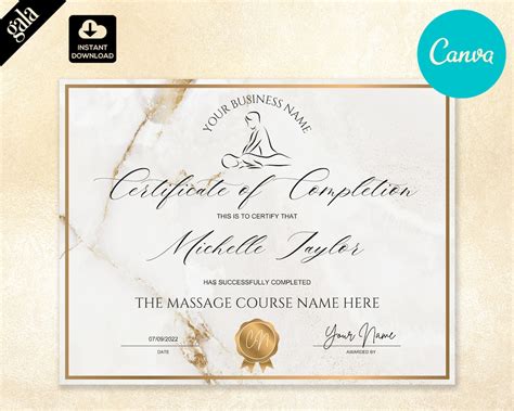 Certificate Of Completion Massage Massage Therapy Course Diploma