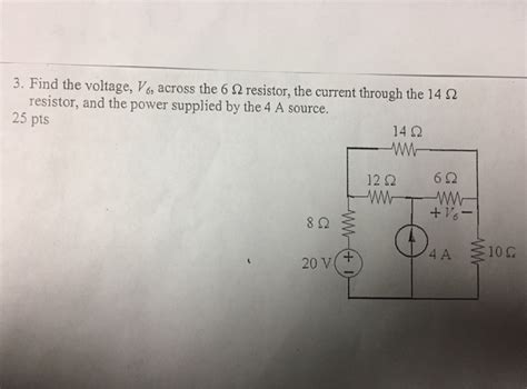 Solved Find The Voltage V 6 Across The 6 Ohm Resistor Chegg Com
