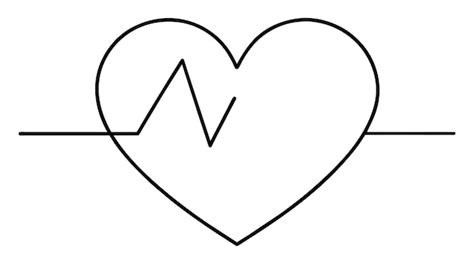 심장학 기호 심장 박동 선 일러스트레이션 프리미엄 벡터