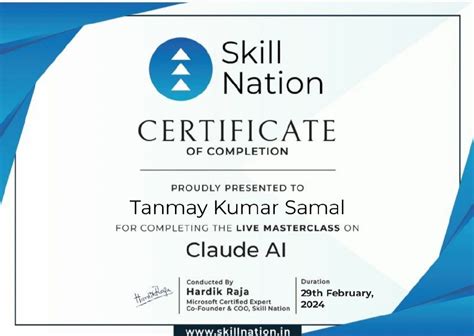 Tanmay Kumar Samal On Linkedin Aicloud Skillnation