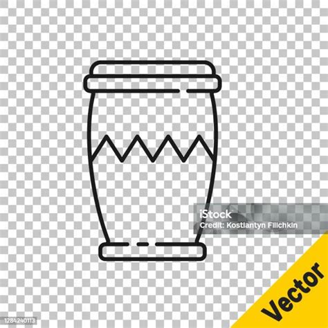 투명 한 배경에 격리 된 블랙 라인 드럼 아이콘 음악 기호입니다 악기 기호 벡터 3월에 대한 스톡 벡터 아트 및 기타 이미지 3월 검은색 끈적거리는 Istock