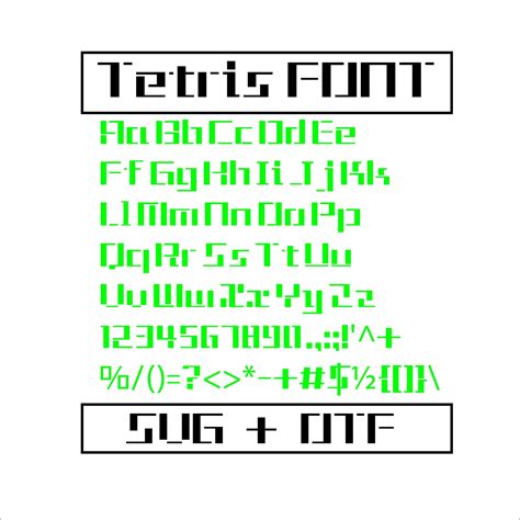 Tetris Font Svg Tetris Alphabet Tetris Otf Tetris Split Etsy