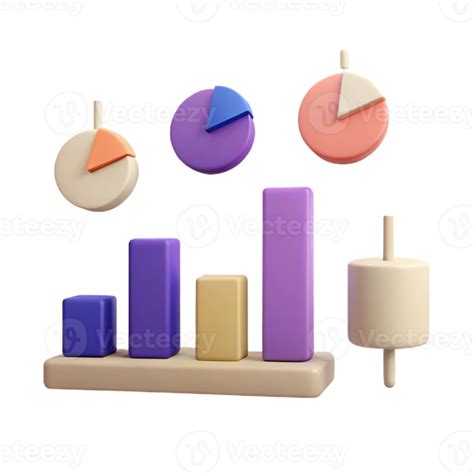 3d Rendered Charts Graphs For Data Visualization 51223263 Png