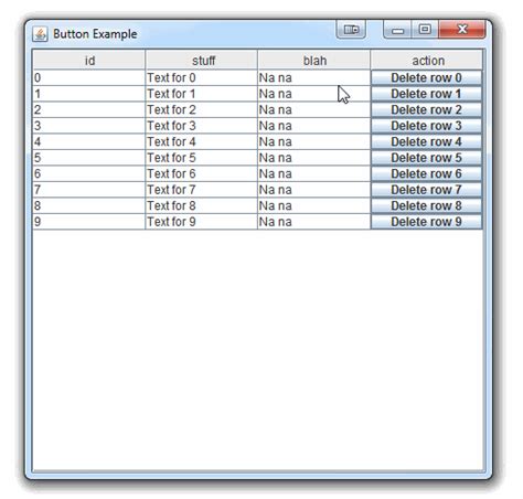 Java How To Delete A Row From Jtable Stack Overflow