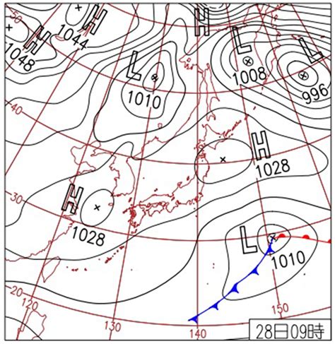 A Typical Weather Chart Of The Anticyclone Belt Type Around Japan And