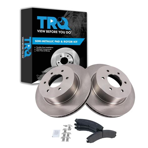 Trq Front Brake Pad And Rotor Kit Brake Pads Brake Rotor Semi Metallic