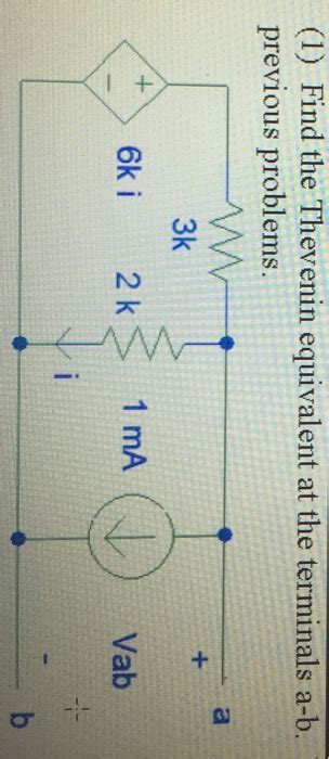 Solved Find The Thevenin Equivalent At The Terminals A B Chegg Com