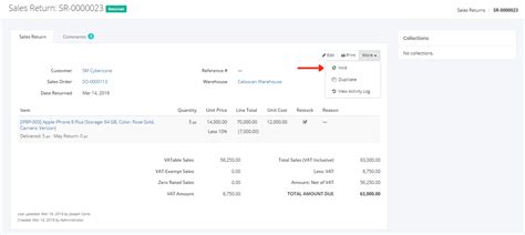 Print Duplicate Void Or Delete A Sales Return Smarter Sales