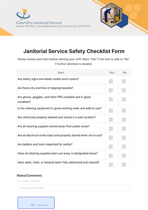 Free Janitorial Service Templates And Examples Download In Null