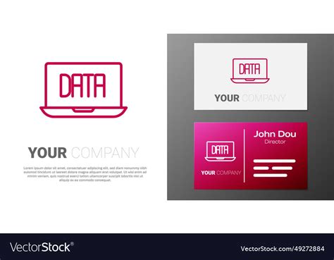 Logotype Line Data Analysis Icon Isolated Vector Image