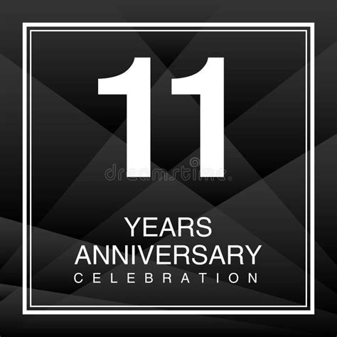 11 Year Anniversary Celebration Logo Vector On Red Background 11 Number Design 11th Birthday