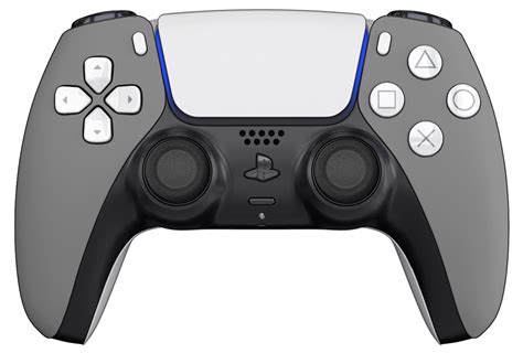 tcp matte grey ps5 controller with white buttons and back the