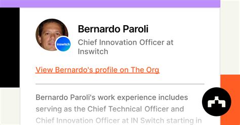 Bernardo Paroli Chief Innovation Officer At Inswitch The Org