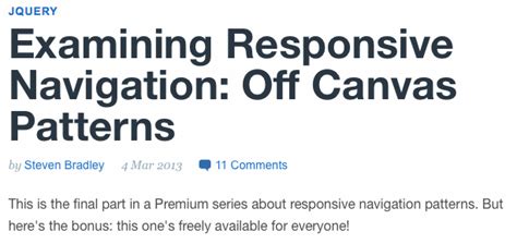 Responsive Off Screen Navigation Resources Admire The Web