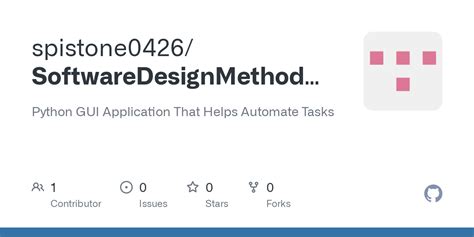 Github Spistone0426softwaredesignmethodsinventory Python Gui