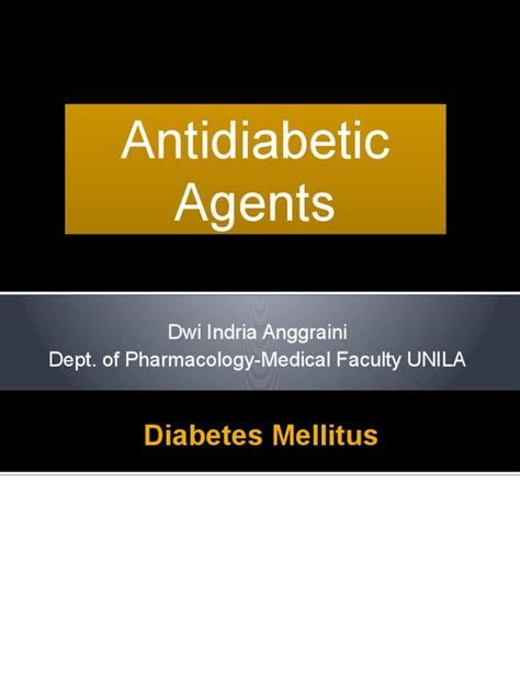 Antidiabetic Agents Overview Pdf Wellness
