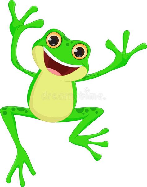 Happy Frog Cartoon Jumping Royalty Free Illustration In 2022 Frog