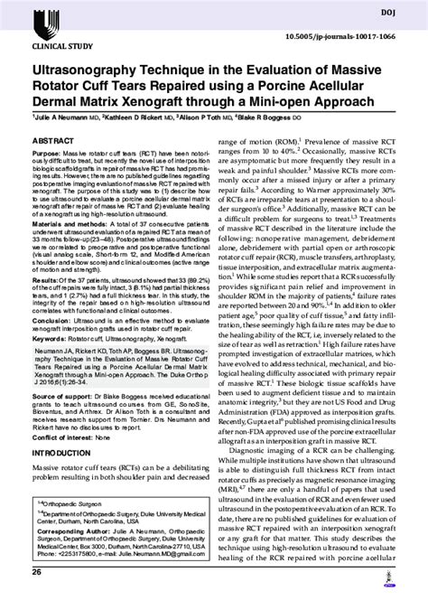 Pdf Ultrasonography Technique In The Evaluation Of Massive Rotator Cuff Tears Repaired Using A