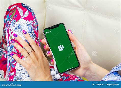 Microsoft Exel Application Icon On Apple Iphone X Screen Close Up In